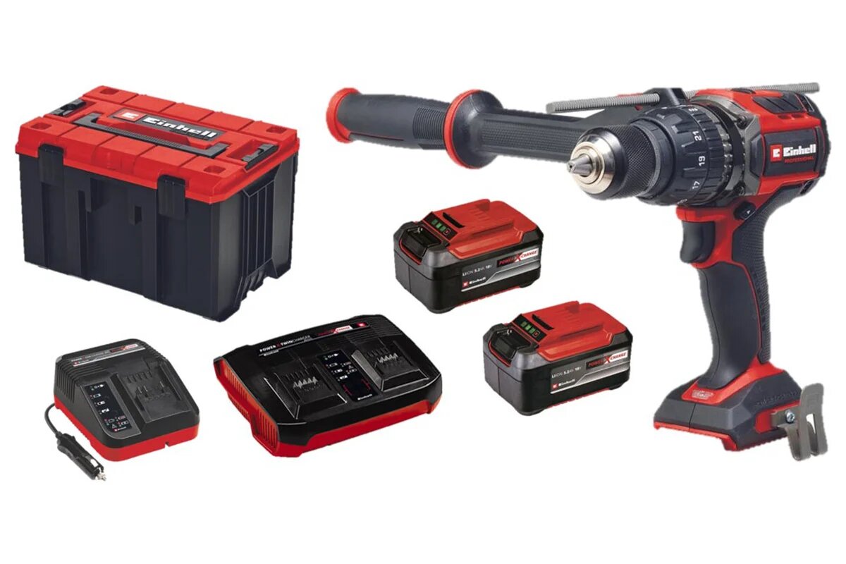 Einhell Дрель акк. ударная PXC TP-CD 18/120 Li-i BL,18В,120Нм+2 акк.5.2Ач+ЗУ230+ЗУ12+M-Case 4514310SETL