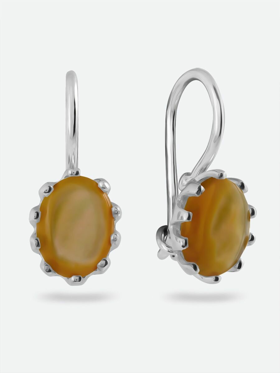 Серьги, серебро, 925 проба, родирование, перламутр