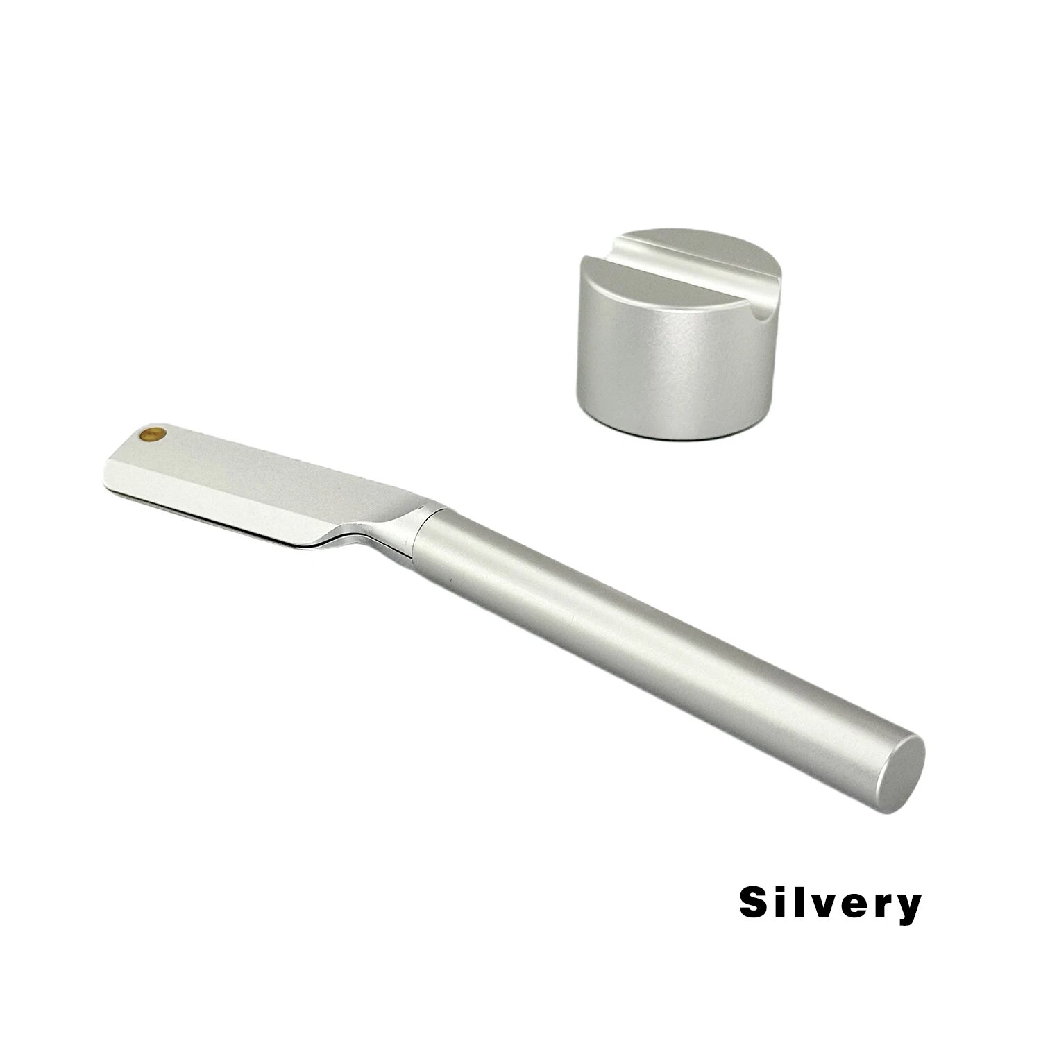 Винтажная бритва KAMPFE с прямым лезвием, алюминиевая, обработанная на ЧПУ, безопасные ZT01-Silvery