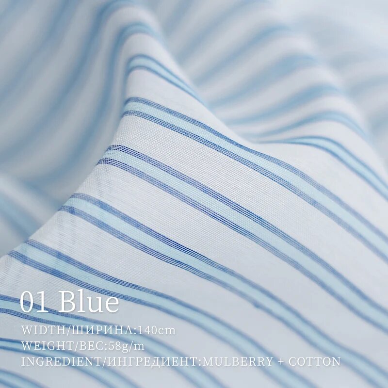 Шелково-хлопчатобумажная ткань Red Raspberry для пошива платья Синий, 01-blue