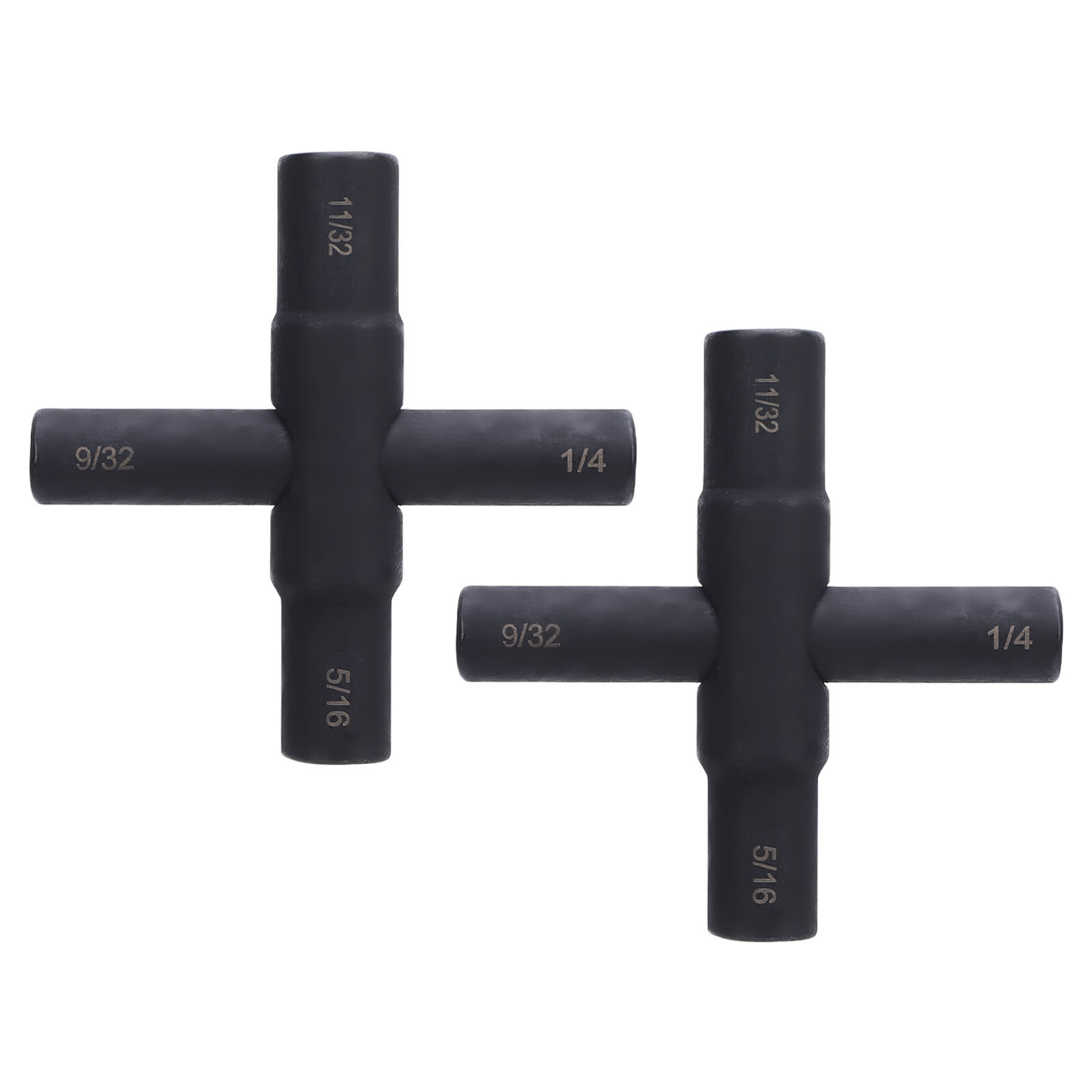 Ключ для наружного крана (2 шт.), 4-гранный, 1/4, 9/32, 5/16, 11/32 дюйма, черный