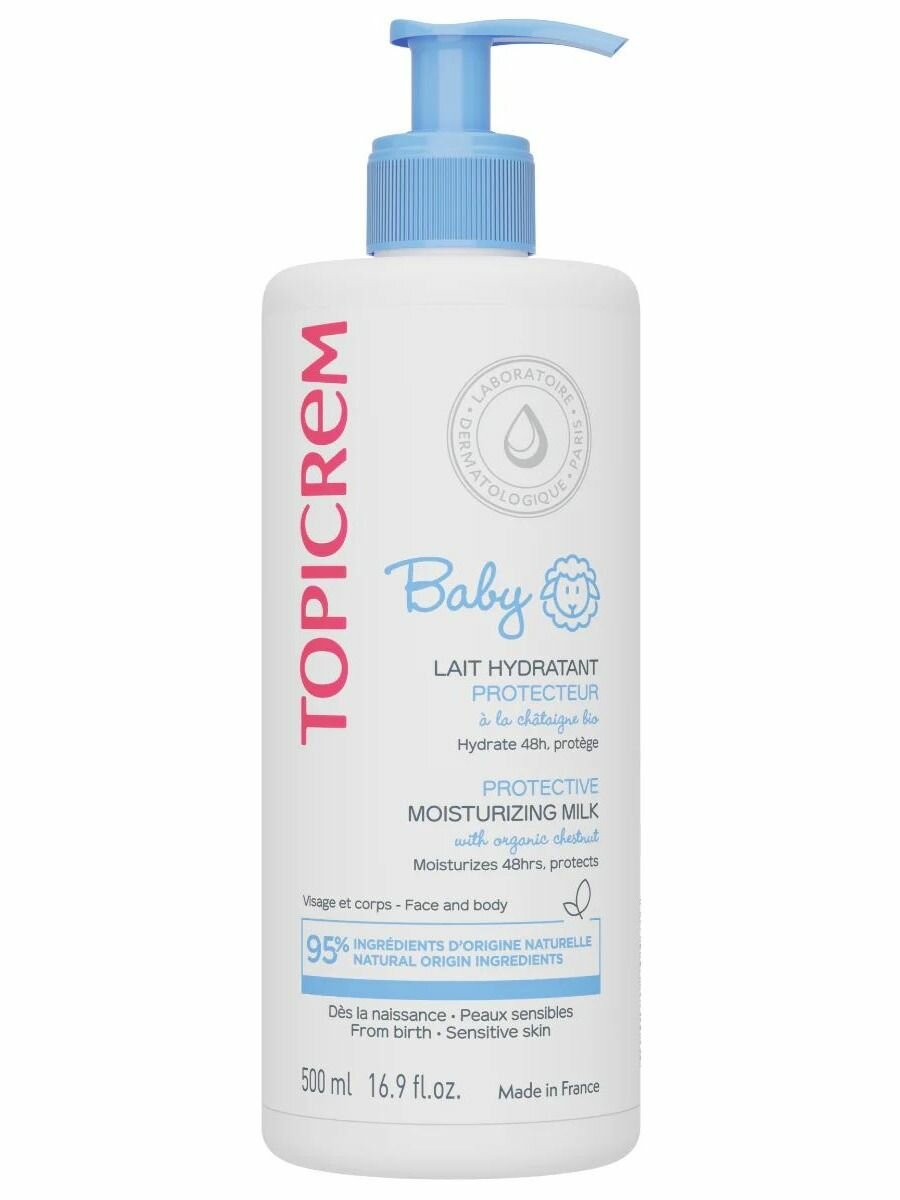 Топикрем Baby Молочко защитное, 500 мл (Topicrem Baby Lait hydratant protecteur)