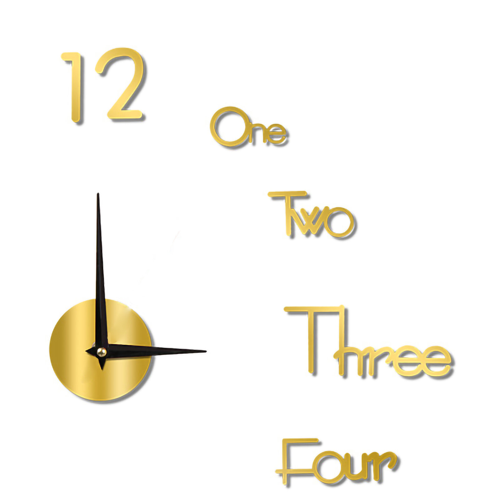 Настенные часы с ночником, безрамные декоративные светящиеся бесшумные часы для гостиной, спальни, золотые, большие, 130 см/51,18 дюйма