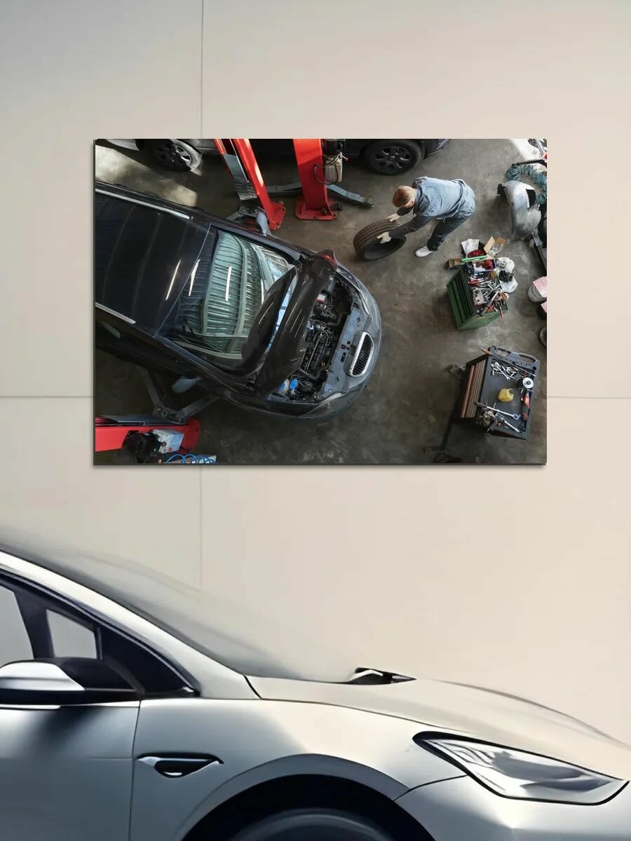 Картина на стену "Автосервис", 70х50 см