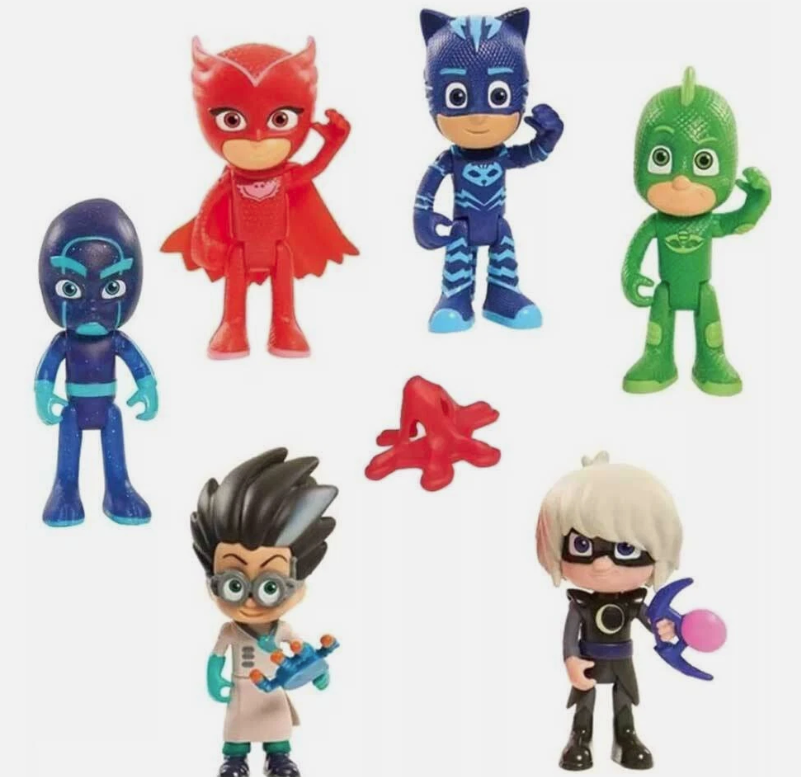 Герои в масках, набор из 9 фигурок и аксессуаров для детей, прочная подарочная коробка с популярными персонажами и игровыми аксессуарами