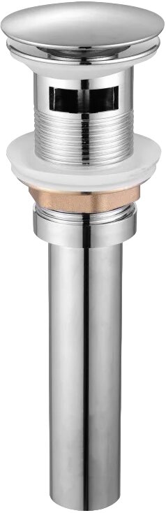 Донный клапан для раковины Haiba HB65-2 с переливом, хром, глянцевый, с системой клик-клак, из нержавеющей стали