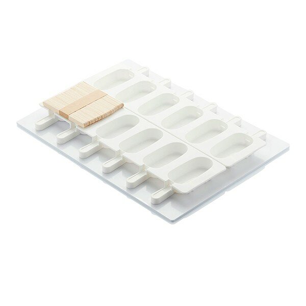 Форма для мороженого 12 ячеек (набор), 4 шт, силикон, 39✕14,6 см, белый (Martellato)