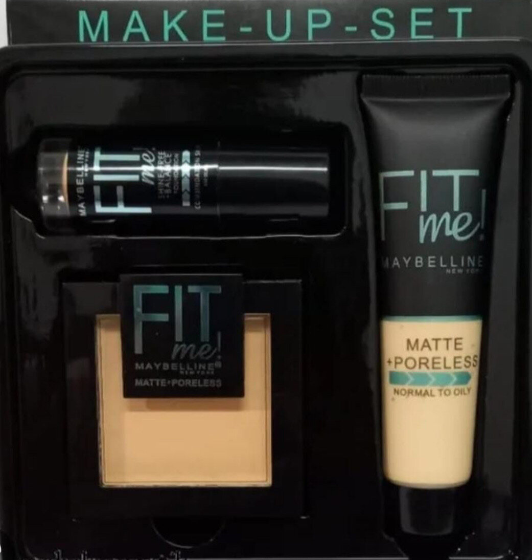 Подарочный набор Mейбеллин 3 в 1 : Тональный крем тон 110. Пудра тон 01, Консилер тон 110