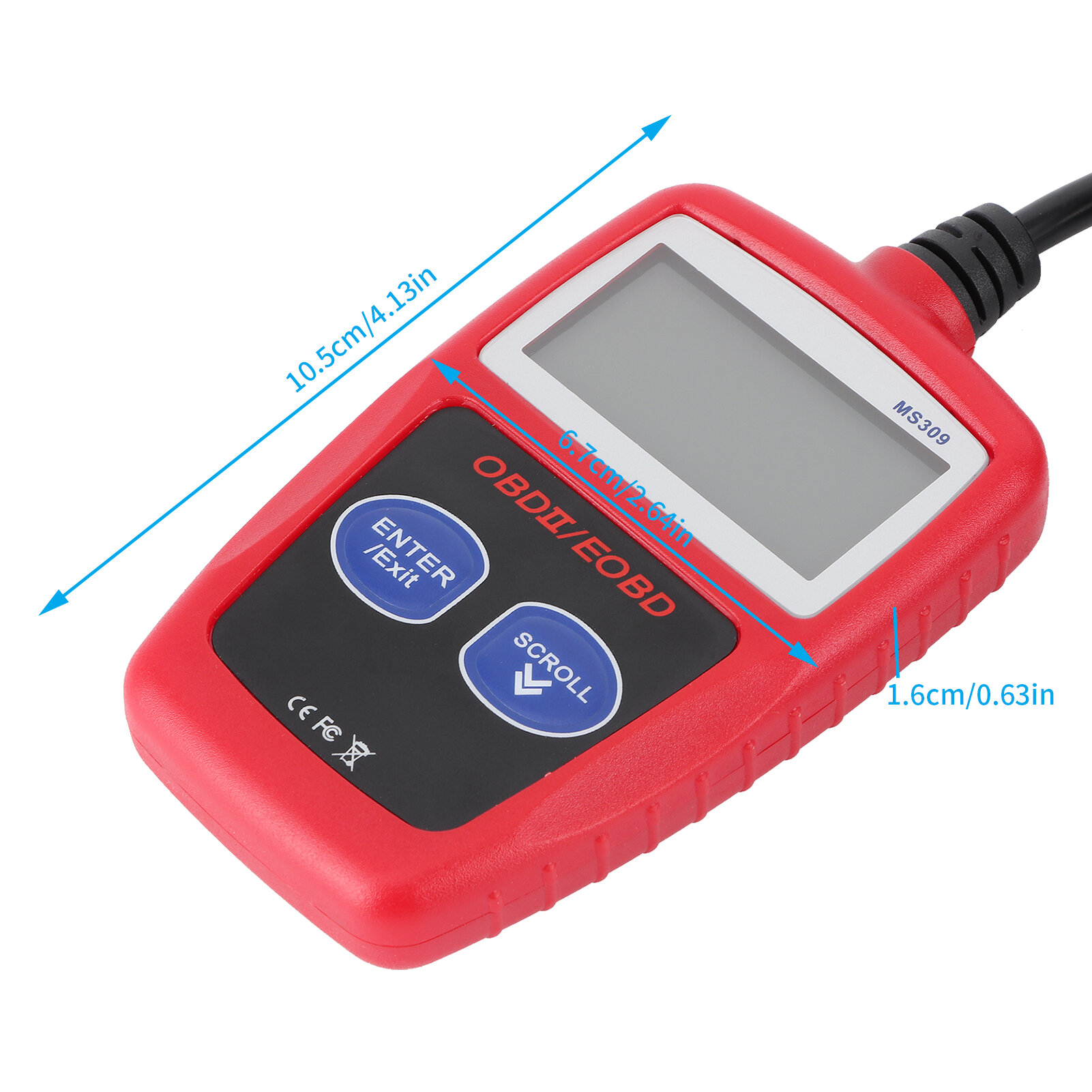 Диагностический сканер двигателя автомобиля OBD2 Детектор неисправностей с подсветкой ЖК-экран Автомобильный инструмент MS309