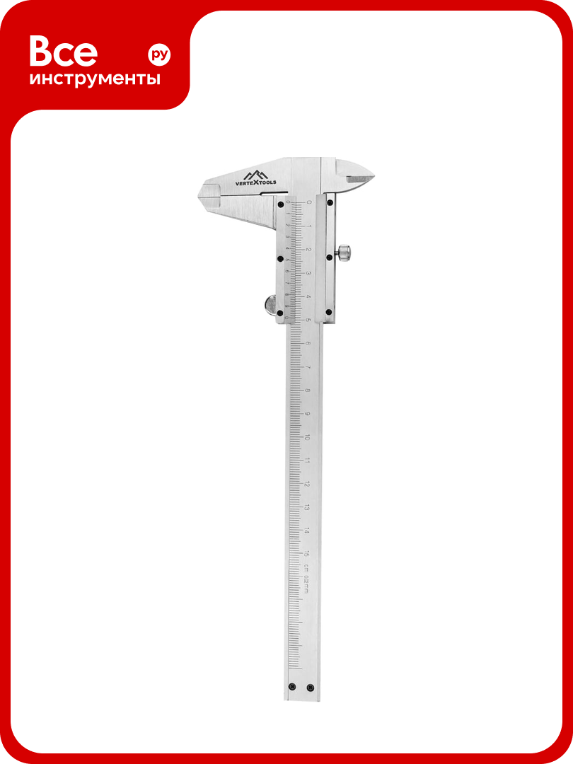 Штангенциркуль vertextools PRO TECHNOLOGY 150 мм 3010-05-150, измерения толщины предмета
