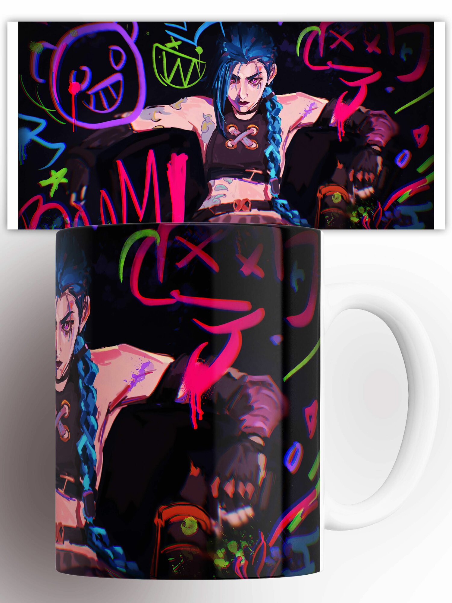 Кружка с принтом Аркейн Джинкс 330 мл