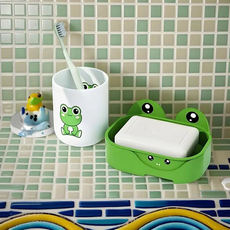 Держатель для мыла в виде лягушки, мыльница для ванной комнаты, быстрый слив, прилавка для ванной комнаты, мыльница, принадлежности для ванной комнаты, органайзер для хранения, поднос для стойки