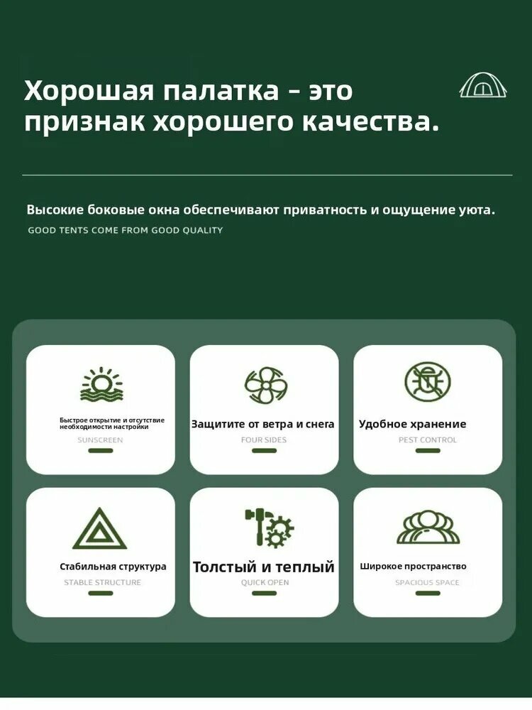 Палатка для ледовой рыбалки с быстрой сборкой, новая модель, противоскользящая, для зимнего отдыха — фото 1