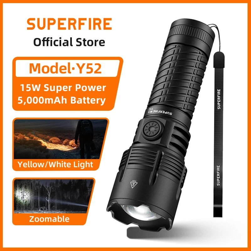 SUPERFIRE Y52 двухцветный перезаряжаемый фонарь