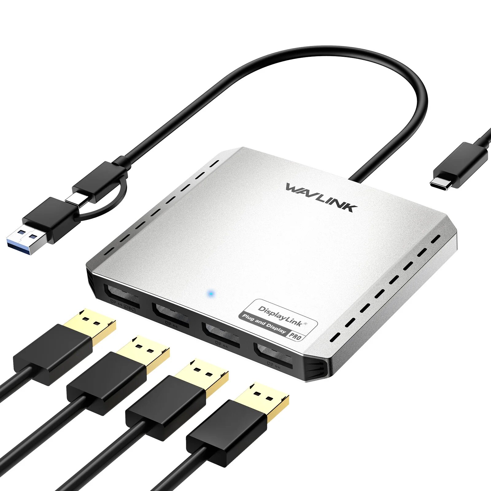 WAVLINK Адаптер дисплея Quad 4K@120Гц, Цвет: 4 DP