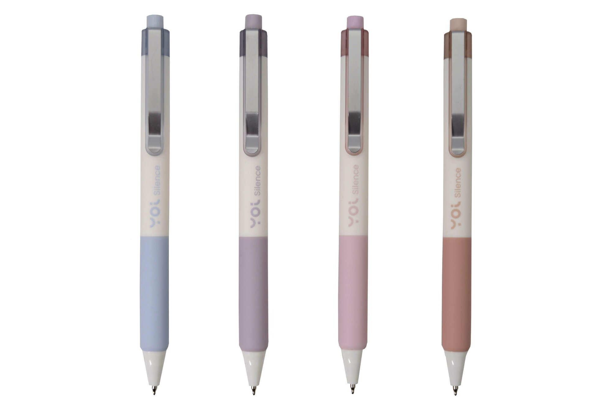 Ручка шариковая синяя авт. "Silence" бесшумная, клип, ассорти, Yoi