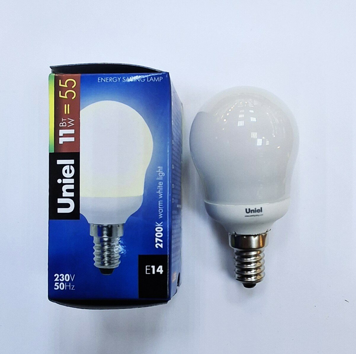 Лампа энергосберегающая Uniel 11W 2700K E14 G45 индивидуальная упаковка