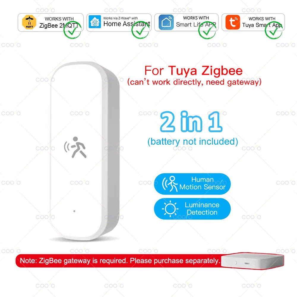 Умный датчик движения Tuya Zigbee Tuya Zigbee 2 IN 1