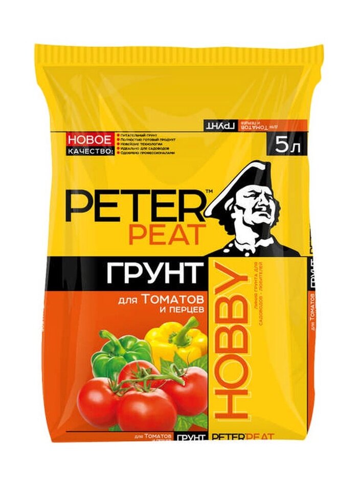 Грунт для Томатов И Перцев "PETER PEAT", линия Хобби, 5 л 10975029