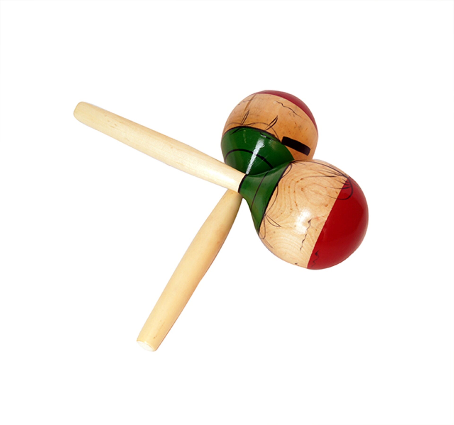 FLT-MA1750-2 Деревянные маракасы с пальмами, длина 30,5см, диам. 9,7см Fleet