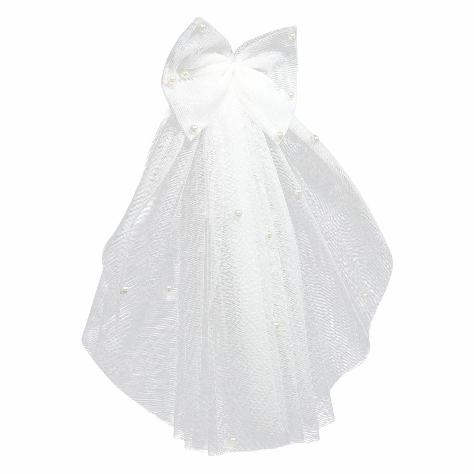 Фата для свадьбы собак с жемчужным бантом из полиэстера для праздничного декора