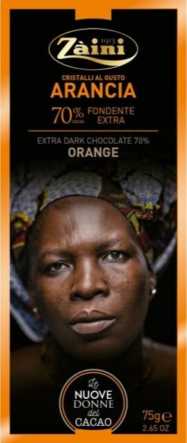Шоколад ZAINI горький 70% со вкусом апельсина "Women of cocoa" 75г