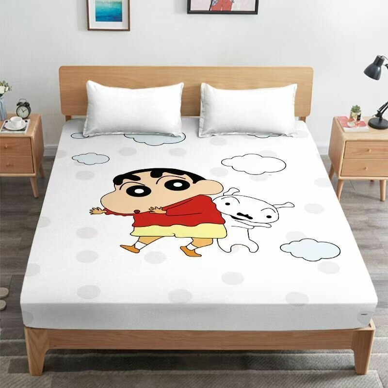 Простыня с изображением Шин-чана для детей, милый мультяшный дизайн, приятная для кожи и мягкая, одинарный чехол для матраса Simmons, двойной защитный чехол для кровати.