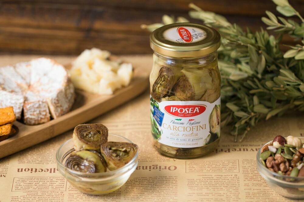 Артишоки IPOSEA "алла Рустика" в масле /стекло/ 314мл