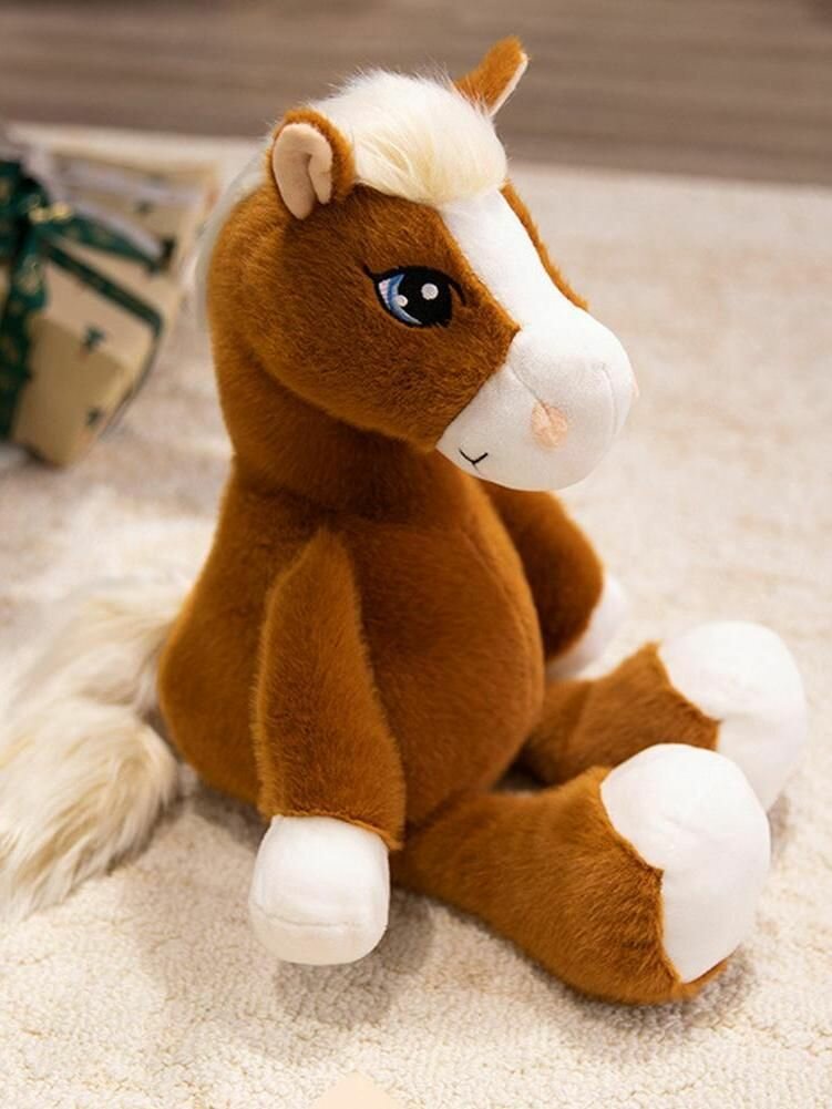Мягкая игрушка Лошадь, Лошадка Бэлла 22 см/28cm бежевая