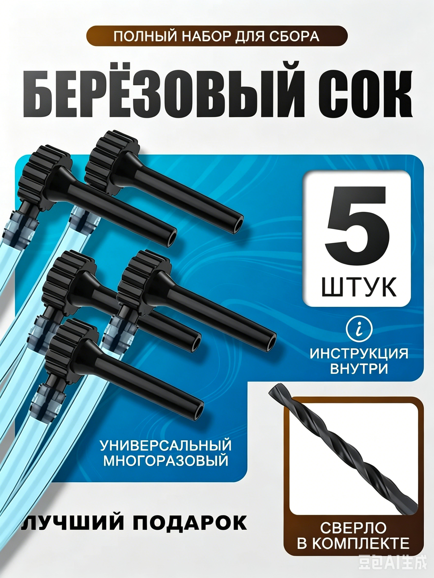 Набор для сбора берёзового и кленового соков "Плодосборник", 5 шт.