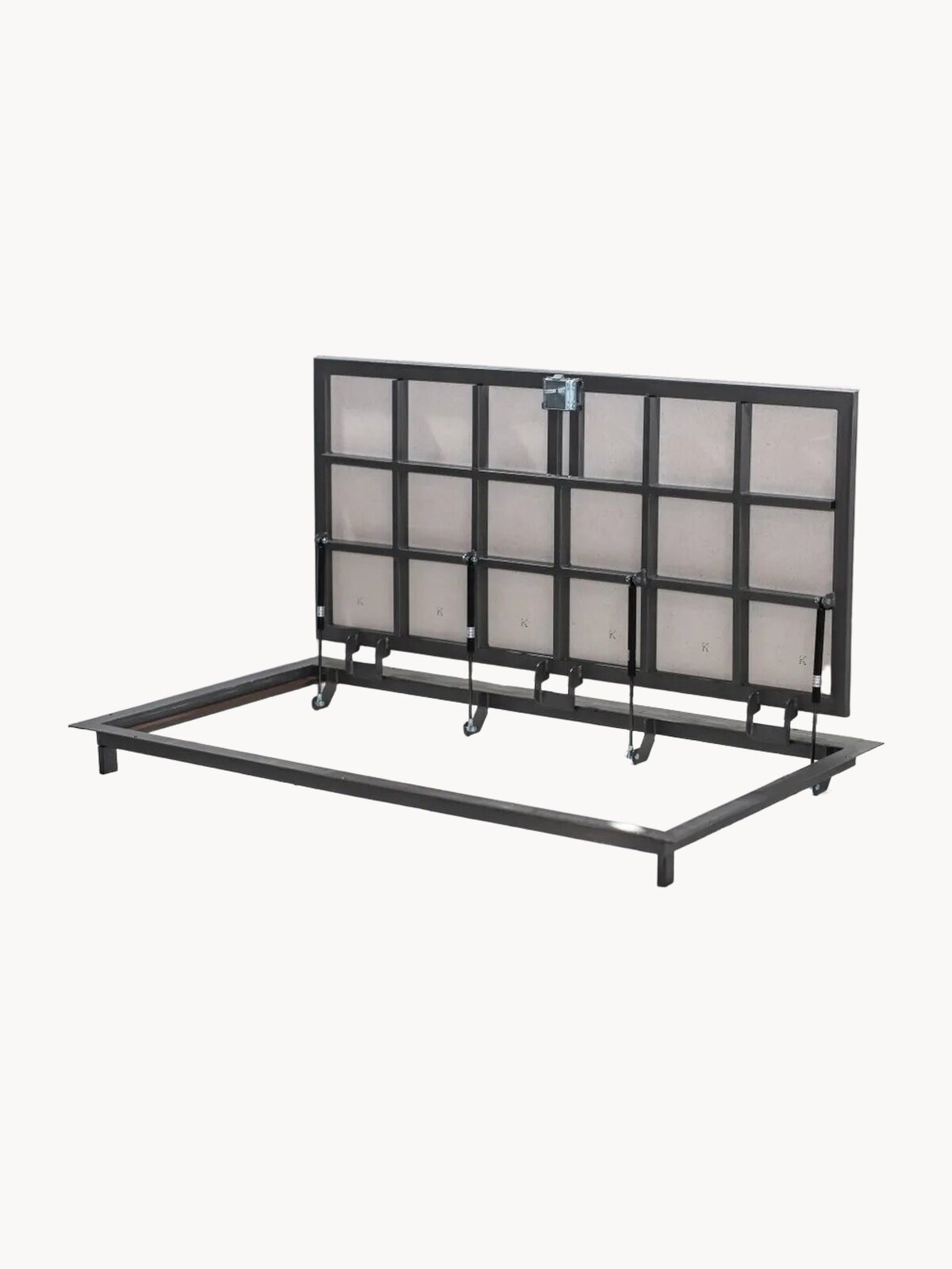 Напольный люк 1600х700 мм под плитку и керамогранит самоподъемный невидимый с газовыми амортизаторами