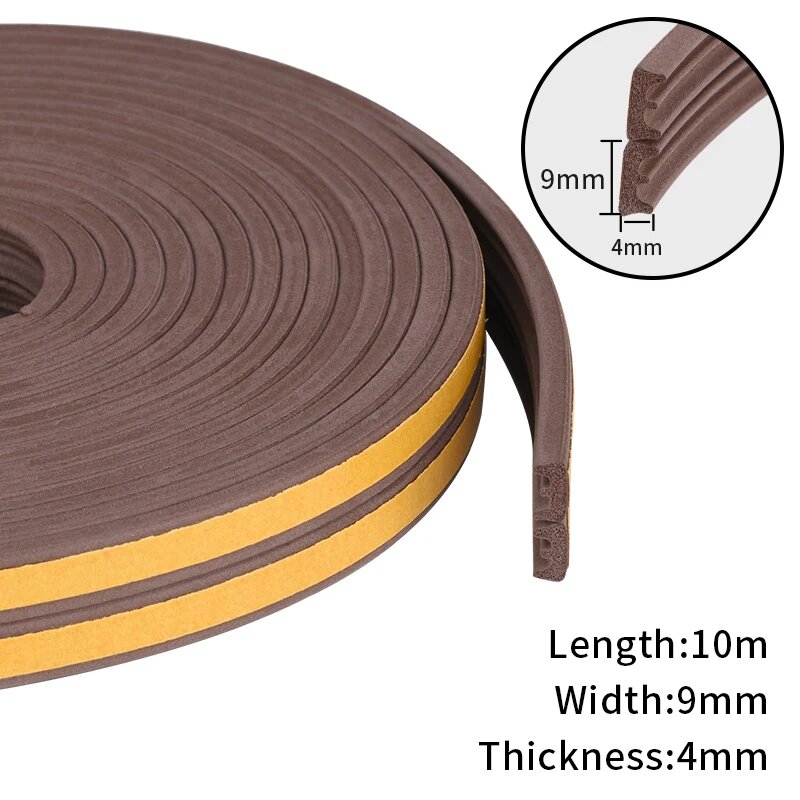 Самоadhesive Door Weather Stripping Коричневый, E 10m 9mm 4mm