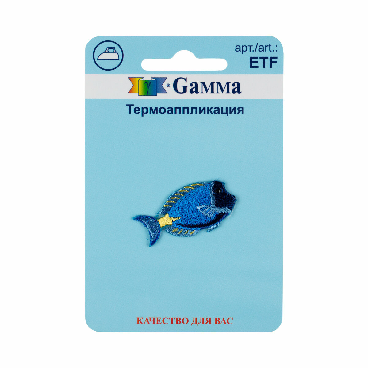 Gamma ETF-EM19 Термоаппликация Рыбка 01-260 3.8 x 2.1 см, №02, 1 шт, декоративная нашивка