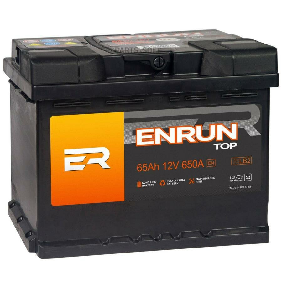 Аккумулятор ENRUN Top 65 А/ч обратный R+ 242x175x175 LB2 EN 650 А ENRUN арт. ET650