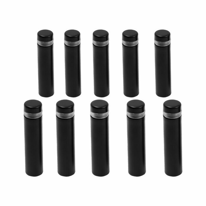 Дистанционный держатель для табличек, 12×50 мм, черный, набор 10 шт.