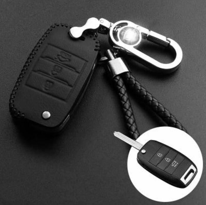 Кожаный чехол для выкидного ключа Киа Рио 4 - Kia Rio IV 2017-2023