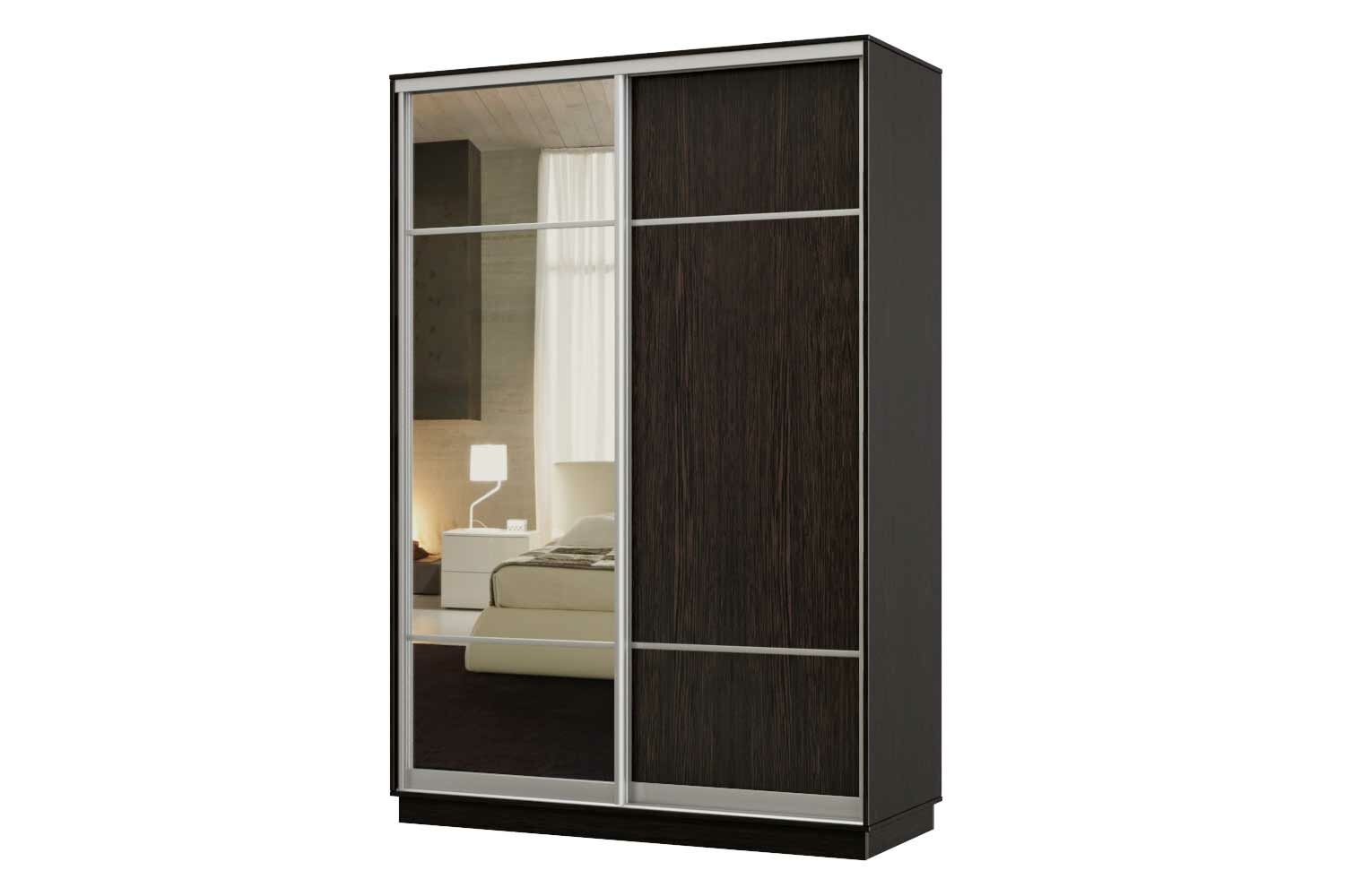 Шкаф-купе 2-дверный Hoff Практик 04, 120х240х60 см, венге, цвет профиля серебро