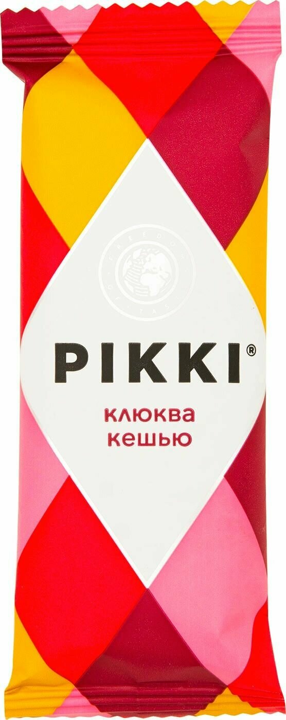 Батончик Pikki клюква-кешью, 35г, 6 шт.
