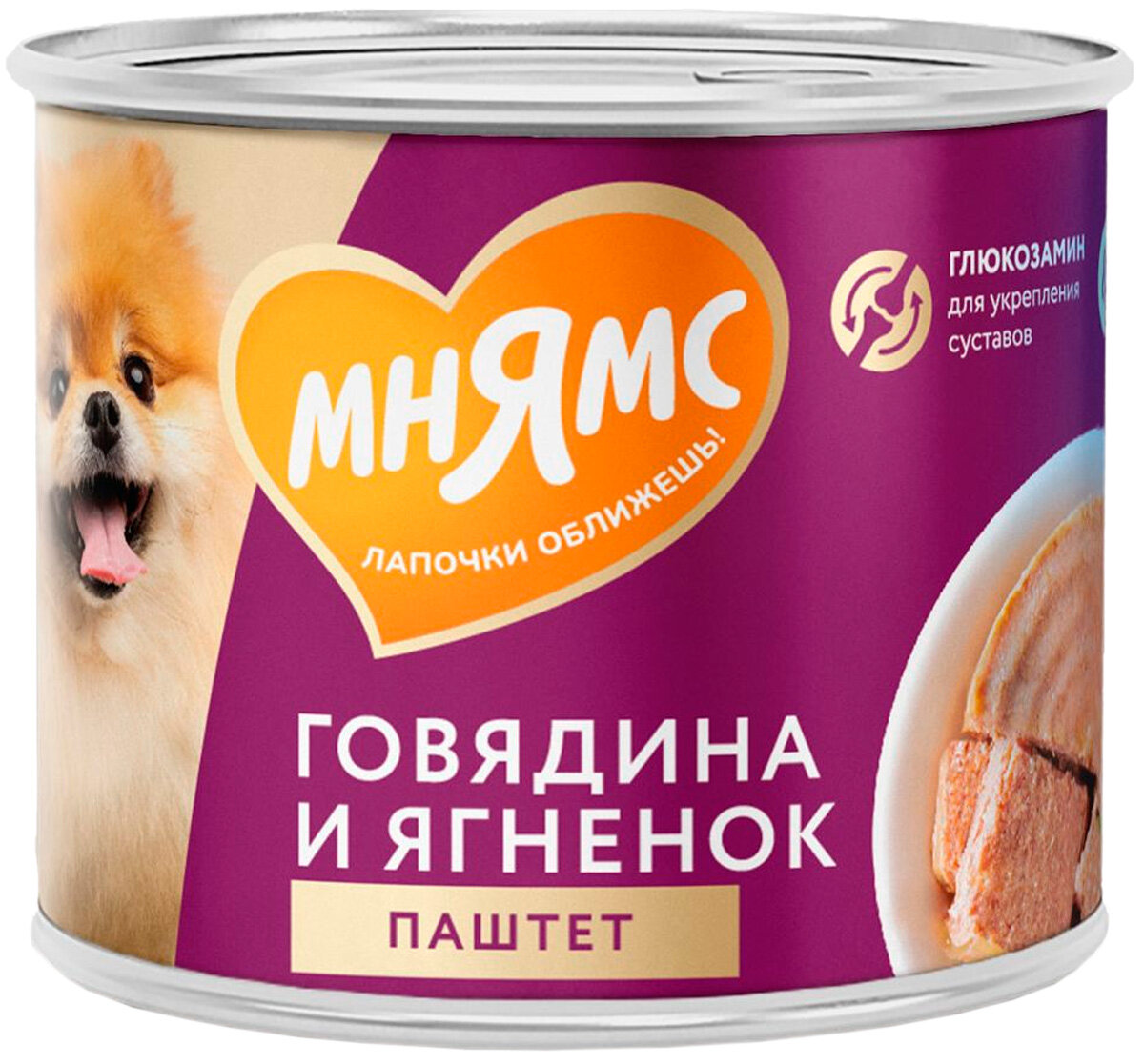 Мнямс здоровые суставы для активных взрослых собак паштет с говядиной и ягненком (200 гр х 12 шт)