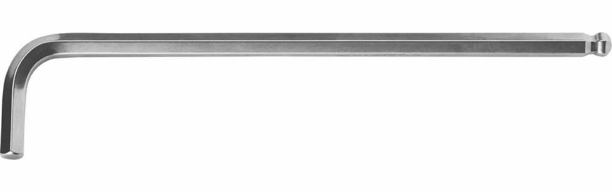 Длинный имбусовый ключ KRAFTOOL Industrie HEX 8 мм Cr-Mo 150 х 36 мм со скругленным наконечником