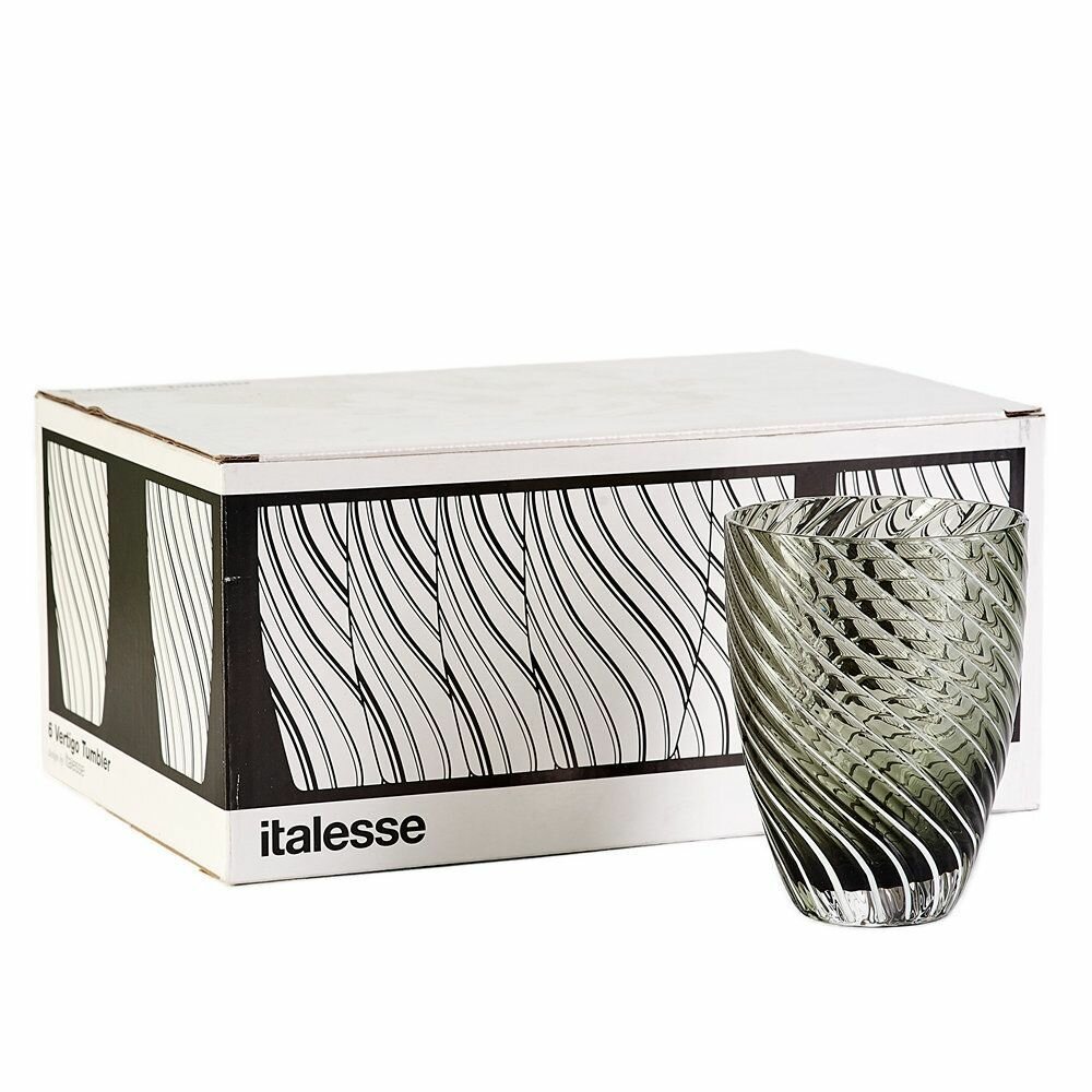 Стакан сервировочный Italesse Vertigo Tumbler Black 6шт.