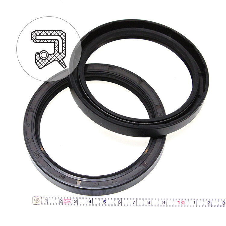 Манжета армированная (Сальник) 80х100х12 (тип 2 / TC) 70NBR (упаковка 2 шт.)