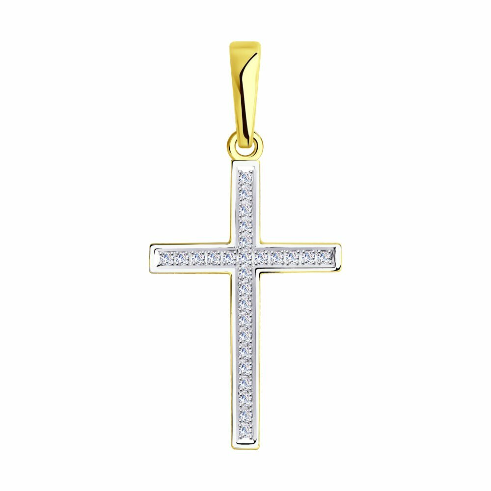 Подвеска, желтое золото, 585 проба, бриллиант