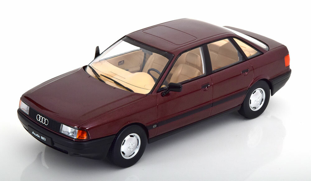 Модель коллекционная TRIPLE 9 Audi 80 B3 saloon 1989 dark red metallic / ауди темно красный