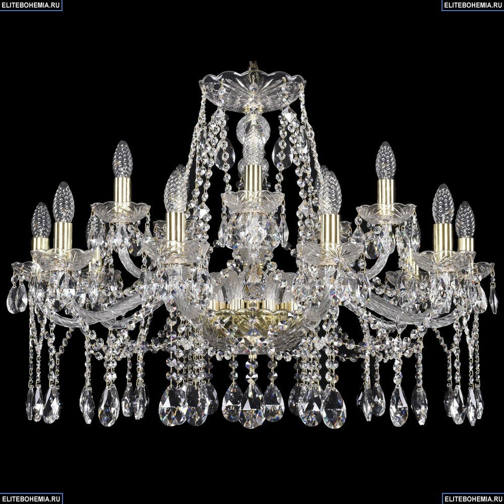 1413/10+5/300/G Хрустальная подвесная люстра Bohemia Ivele Crystal