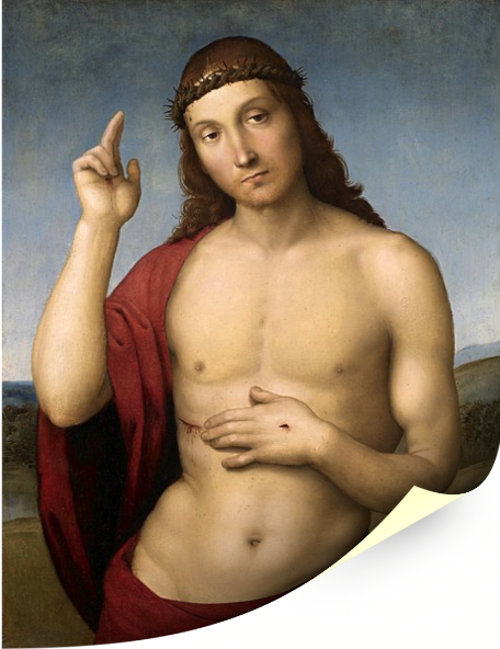 "Благословение Христа", Рафаэль, картина для интерьера (репродукция) (30х39 см / без подрамника)