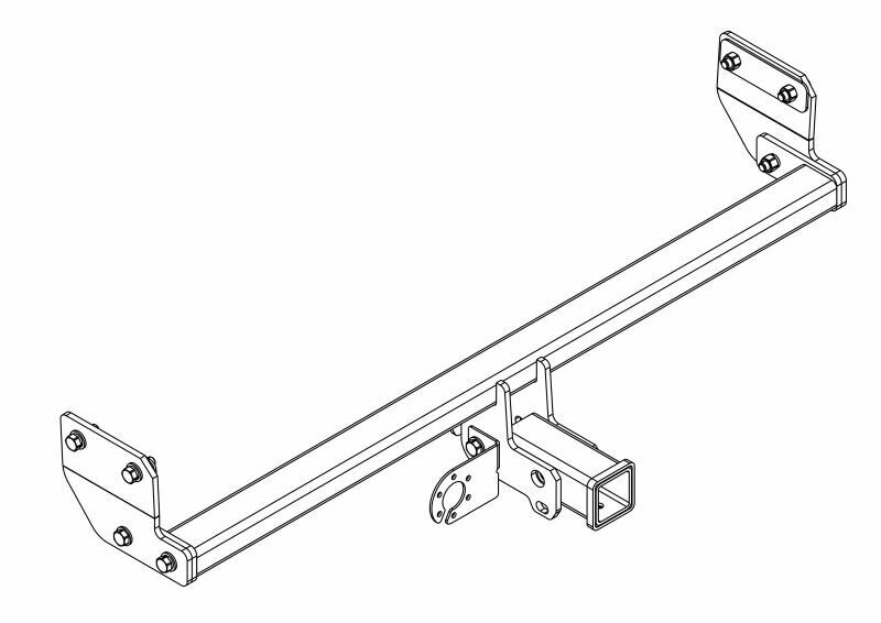 Фаркоп на KIA Seltos американский квадрат 2020- (без электрики, паспорт/сертификат в комплекте) Автос. KI 36B