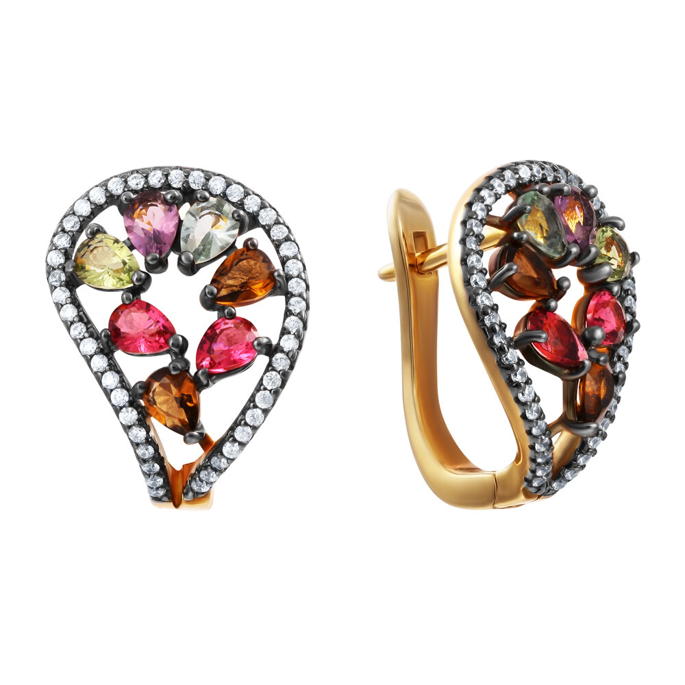 Серьги, серебро, 925 проба, фианит