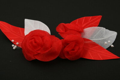 Бутоньерка свадебная красная 4 4053 (06) элегантный аксессуар для жениха и гостей