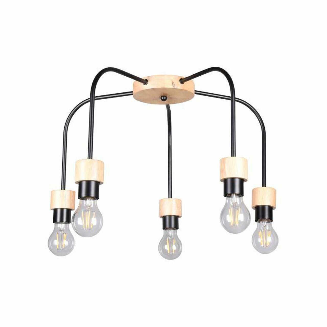 Светильник потолочный, люстра ясенсвет Акцент 680012905, 5*40W E27 2700К, цвет: черный, коричневый